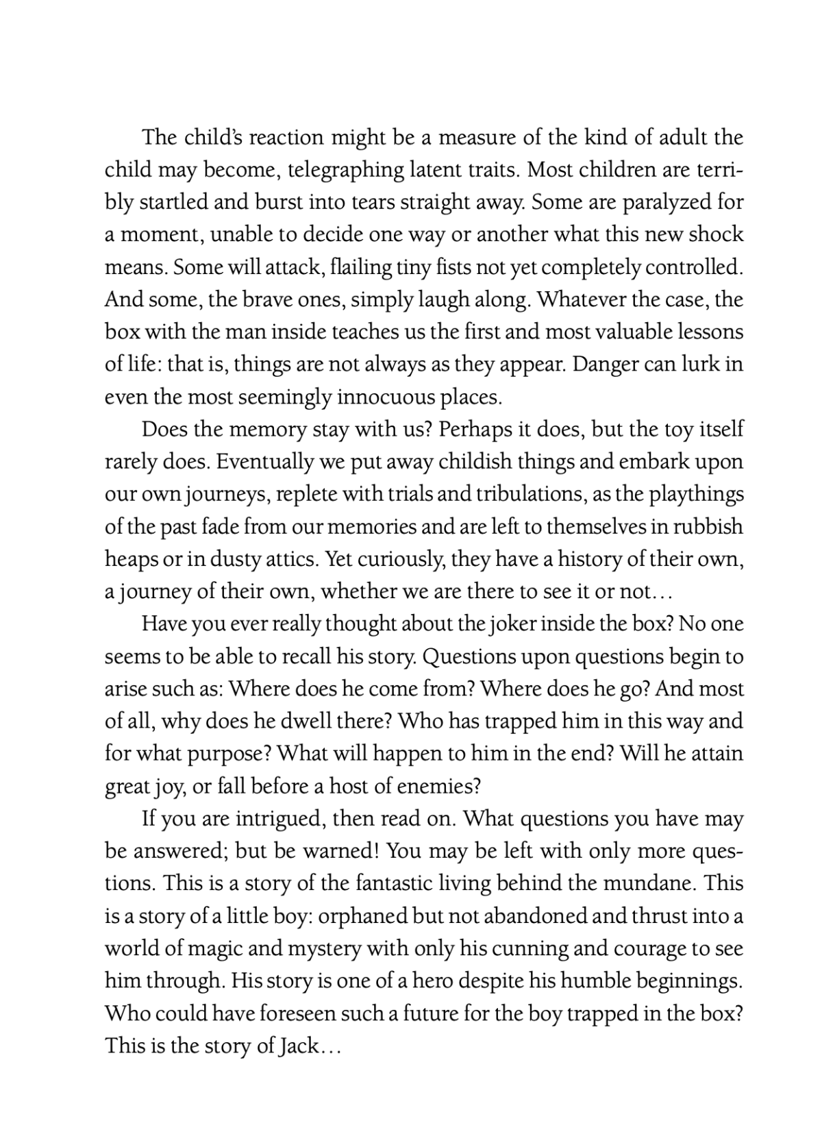 The Legend Begins, Book I - The Legend of Jack